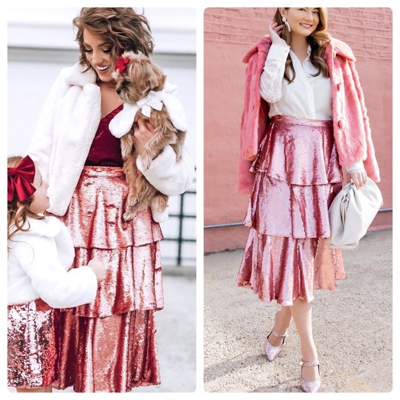 Rachel Parcell | Skirts | Rachel Parcell Tiered Sequin Skirt | Poshmark